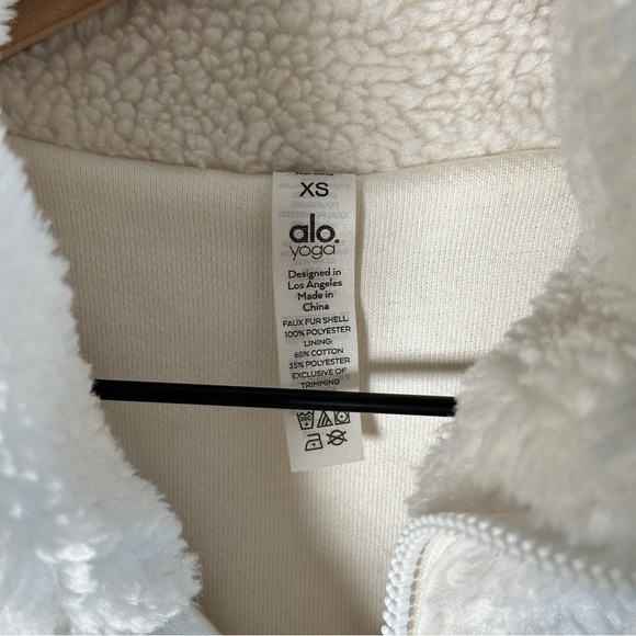 ALO Yoga | Jackets & Coats | Alo Yoga Sherpa Varsity Jacket In Ivory ...